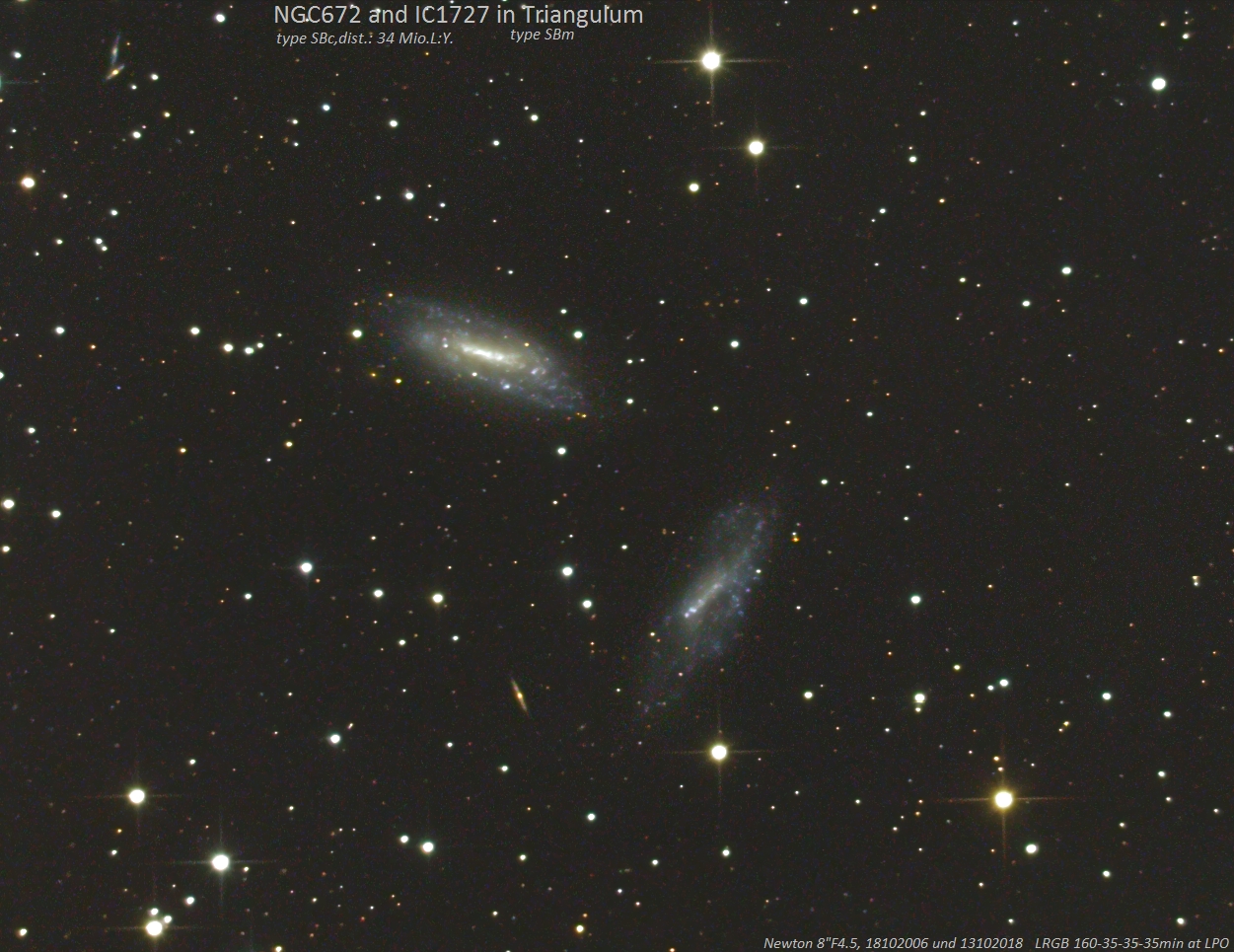 NGC 672 und IC 1727 - Spektrum der Wissenschaft